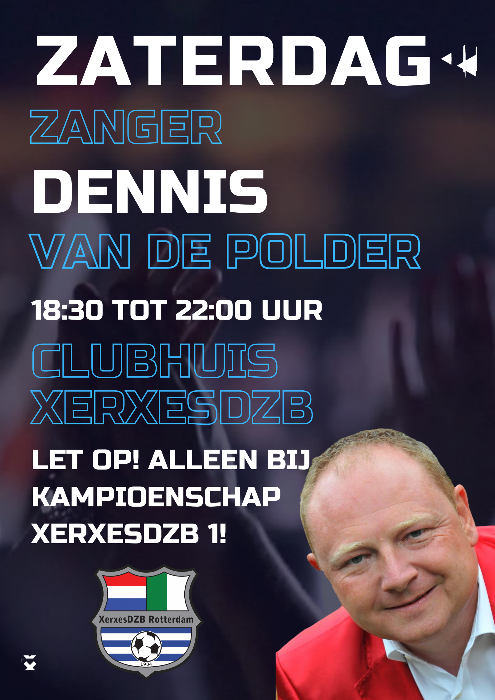 XerxesDZB ontvangt NSVV. Na afloop 3e helft met zanger Hans Dorchain ...